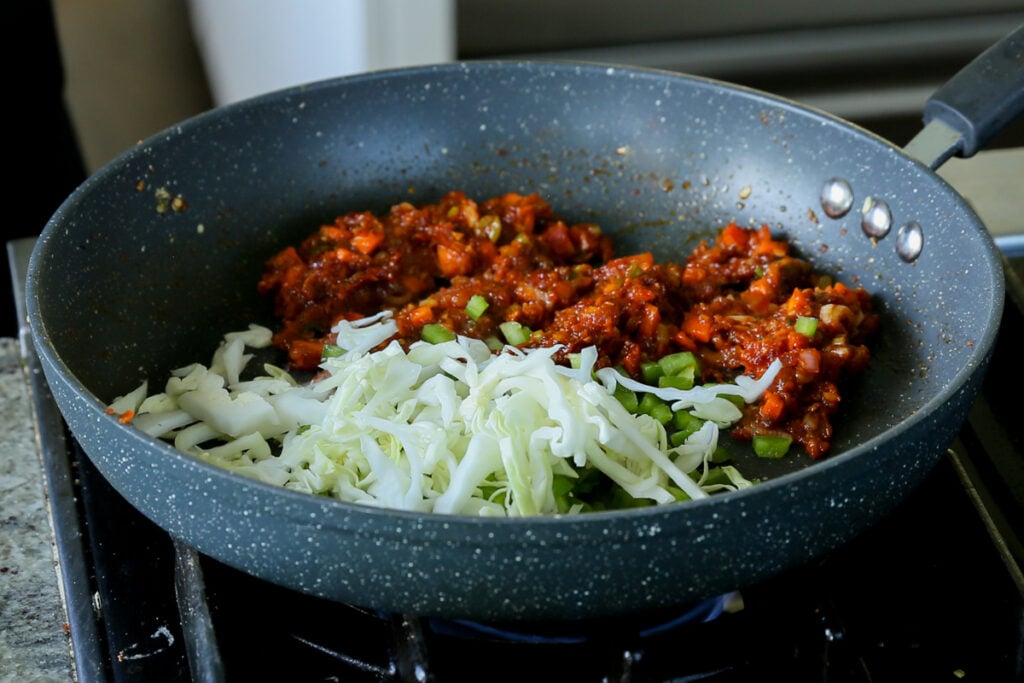 Easy Schezwan Fried Rice (30 minutes, one-pan meal)