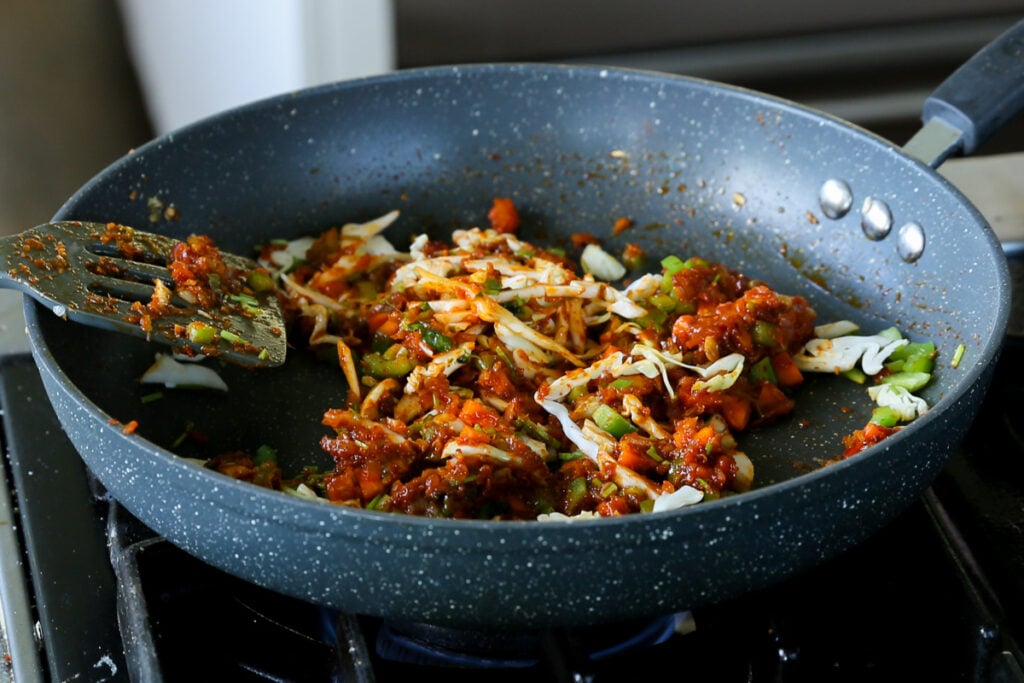 Easy Schezwan Fried Rice (30 minutes, one-pan meal)