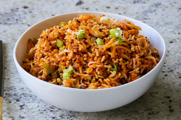 Easy Schezwan Fried Rice (30 minutes, one-pan meal)