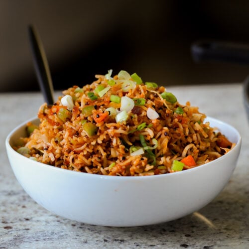 Easy Schezwan Fried Rice (30 minutes, one-pan meal)