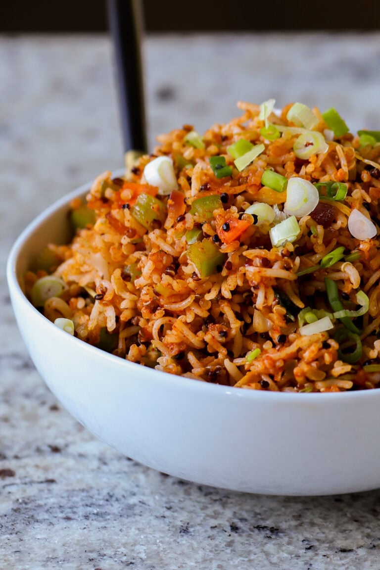 Easy Schezwan Fried Rice (30 minutes, one-pan meal)