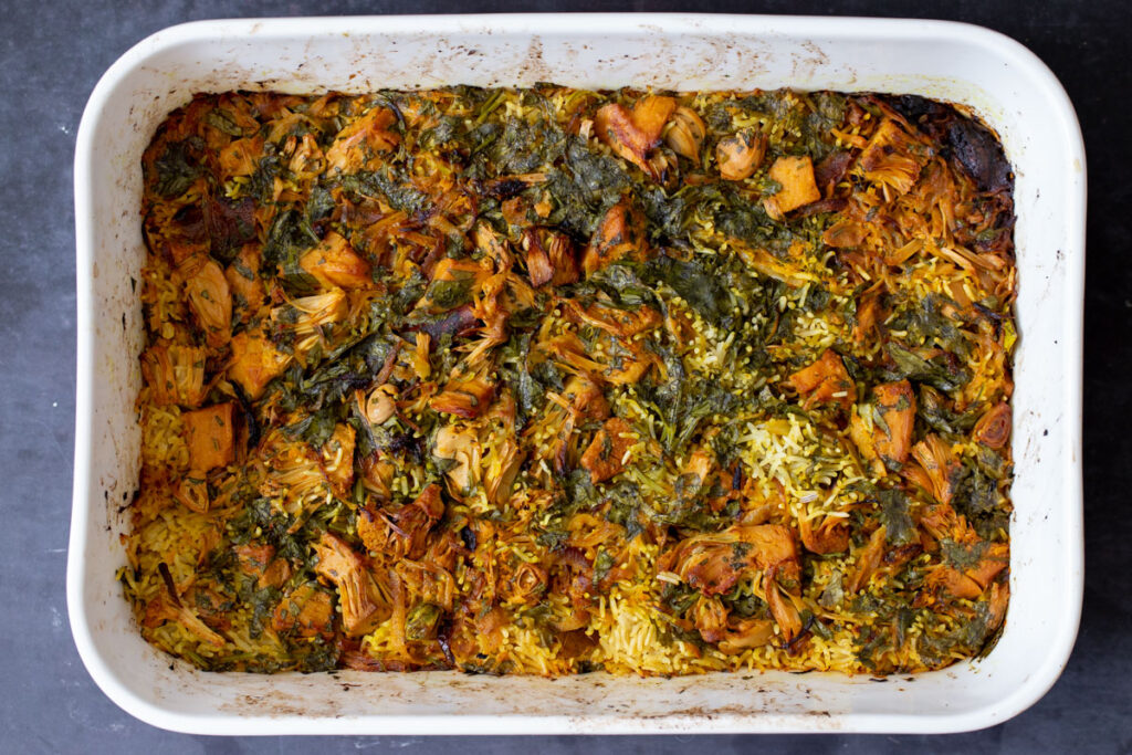 Baked Jackfruit Biryani (one pan!)