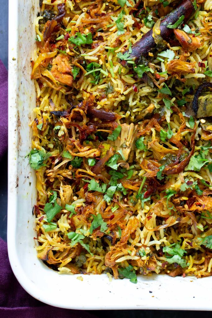 Baked Jackfruit Biryani (one pan!)