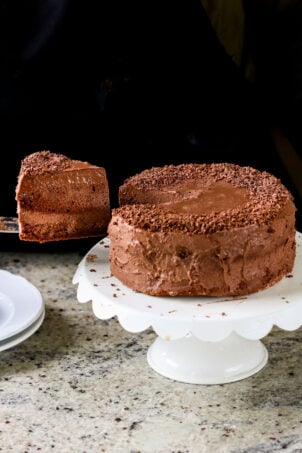 Vegan Mocha Chocolate Mousse Cake