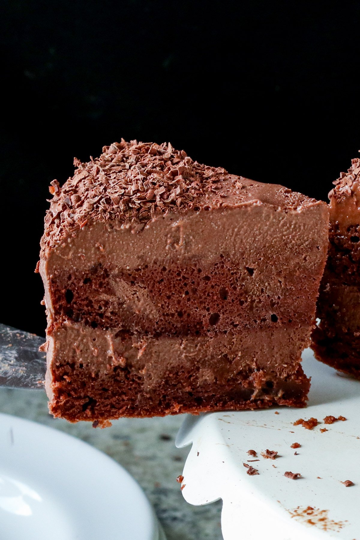 Vegan Mocha Chocolate Mousse Cake