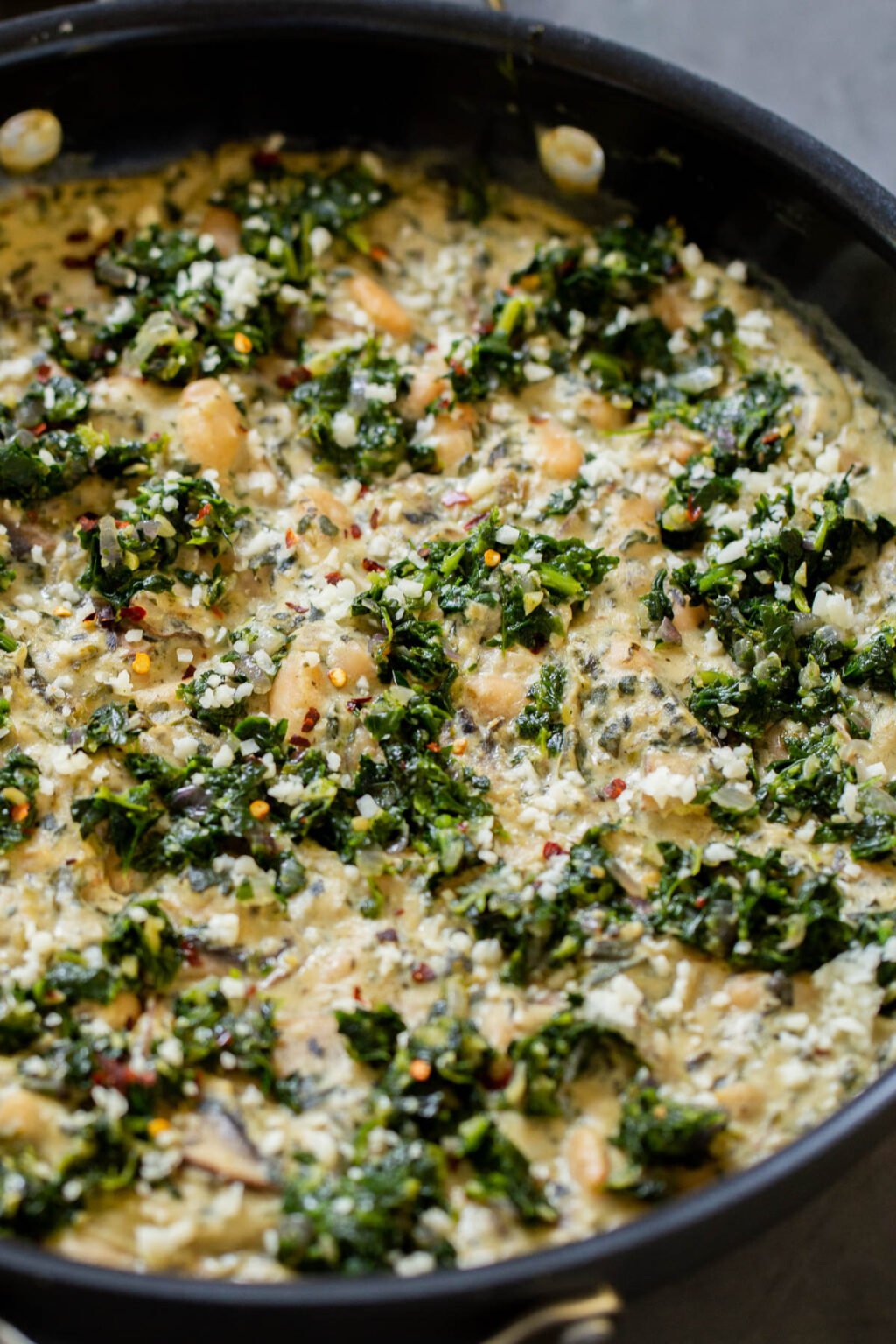 Vegan White Bean and Mushroom Alfredo