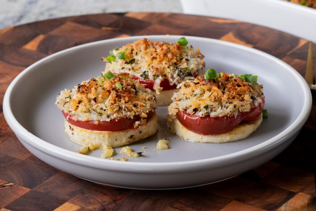 Baked Vegan Caprese Stacks