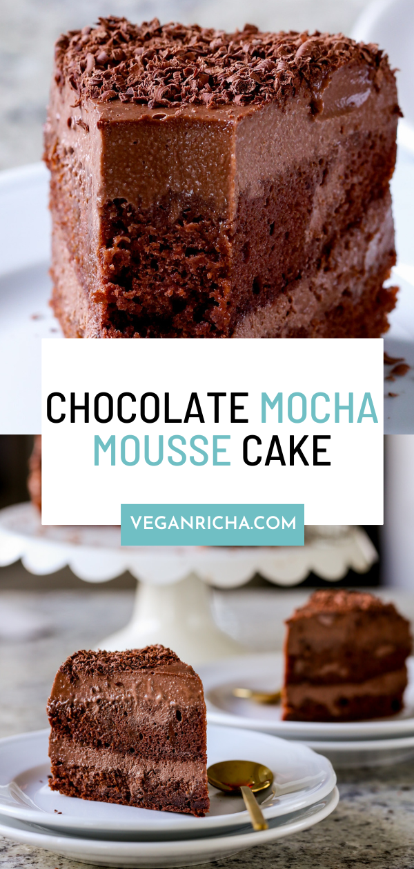 Vegan Mocha Chocolate Mousse Cake