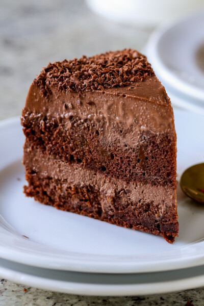 Vegan Mocha Chocolate Mousse Cake