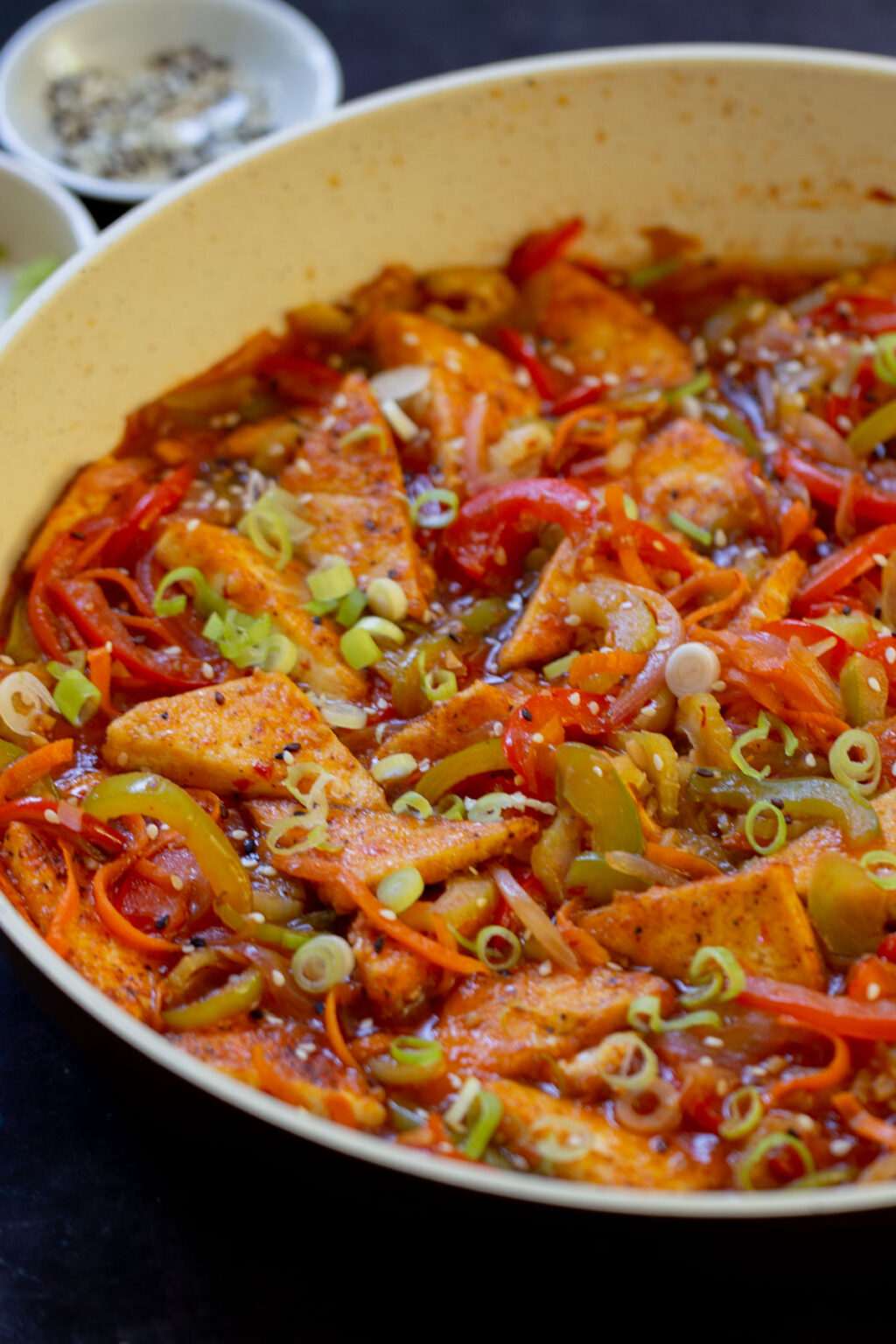 Schezwan Tofu (1 pan 30 min) Indo-Chinese