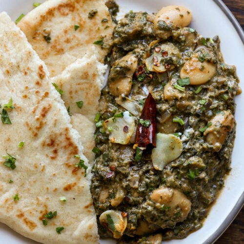 Saag Butter Beans (Beans in Indian Spinach Sauce)
