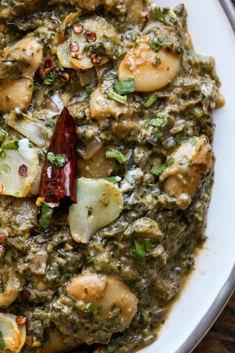 Saag Butter Beans (Beans in Indian Spinach Sauce)