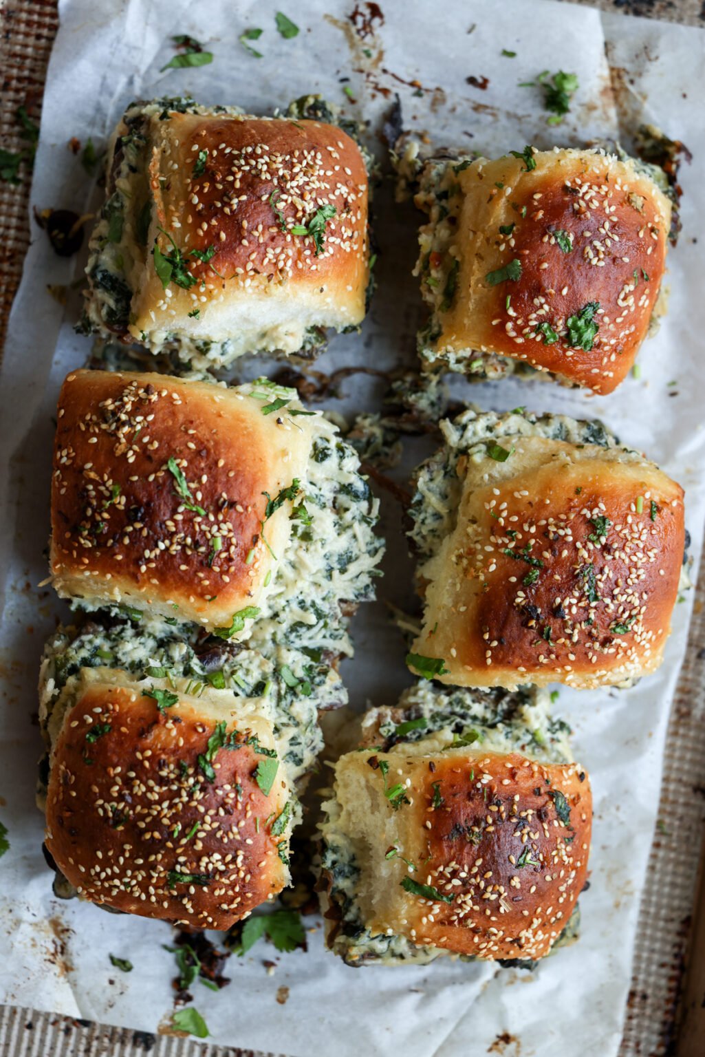 Cheesy Pull-Apart Mushroom Sliders