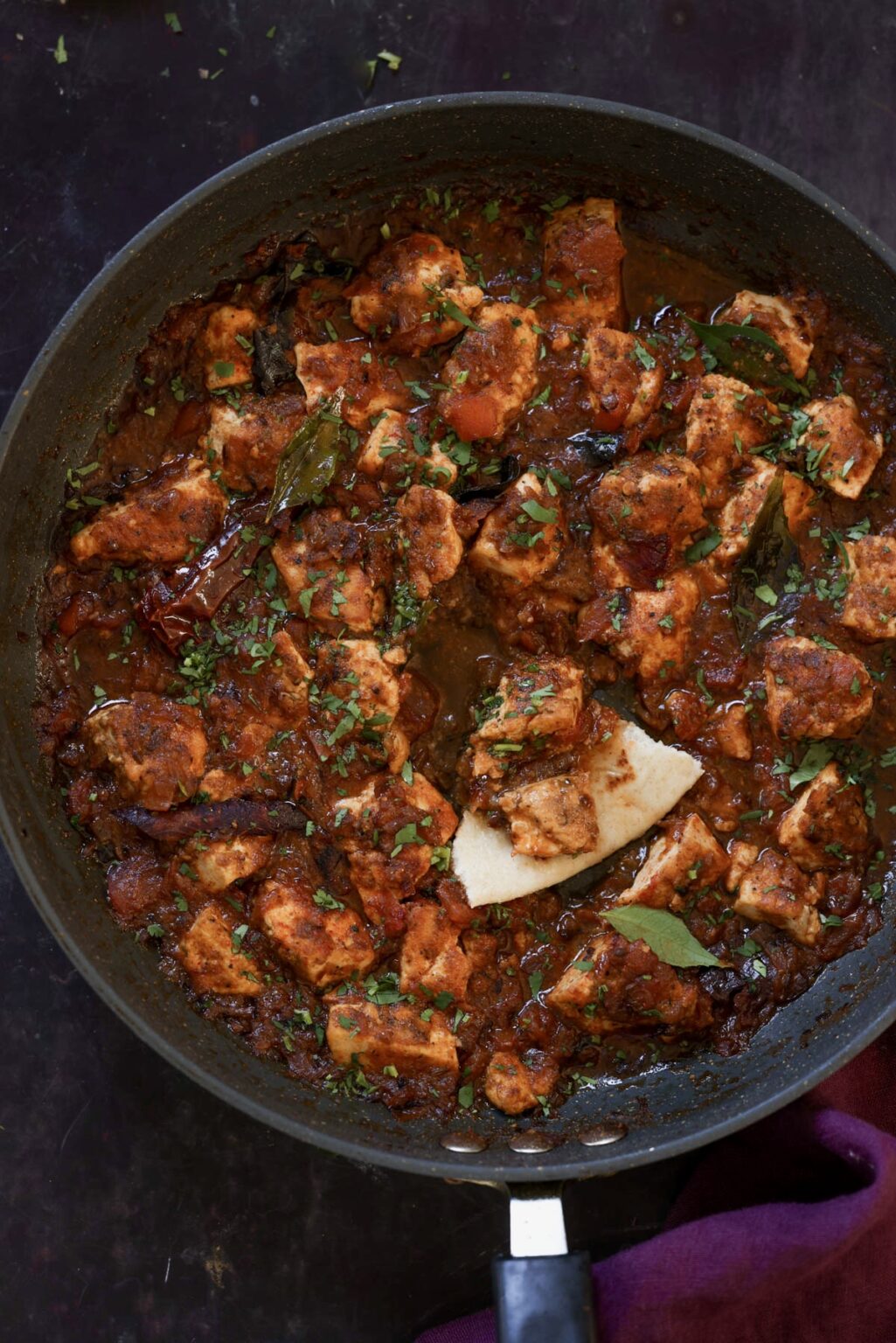 Chettinad Pepper Chicken Curry (Tofu in fennel black pepper sauce)